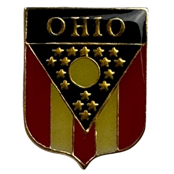 Jewelry | Vintage Ohio Pin Crest Shield Emblem Flag Coat Of Arms Lapel ...
